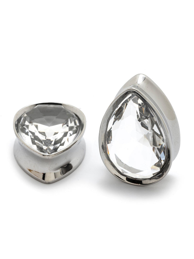 Big Bling Teardrop Steel Plugs | Steel Bling Gauges - PlugYourHoles.com