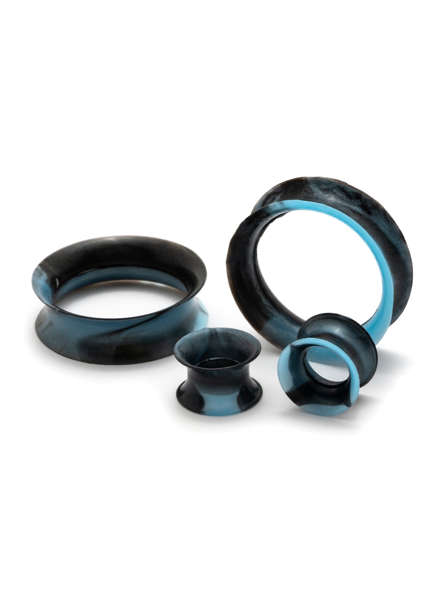 Black and Blue Swirl Silicone Ear Skins | Thin Wall Eyelets ...