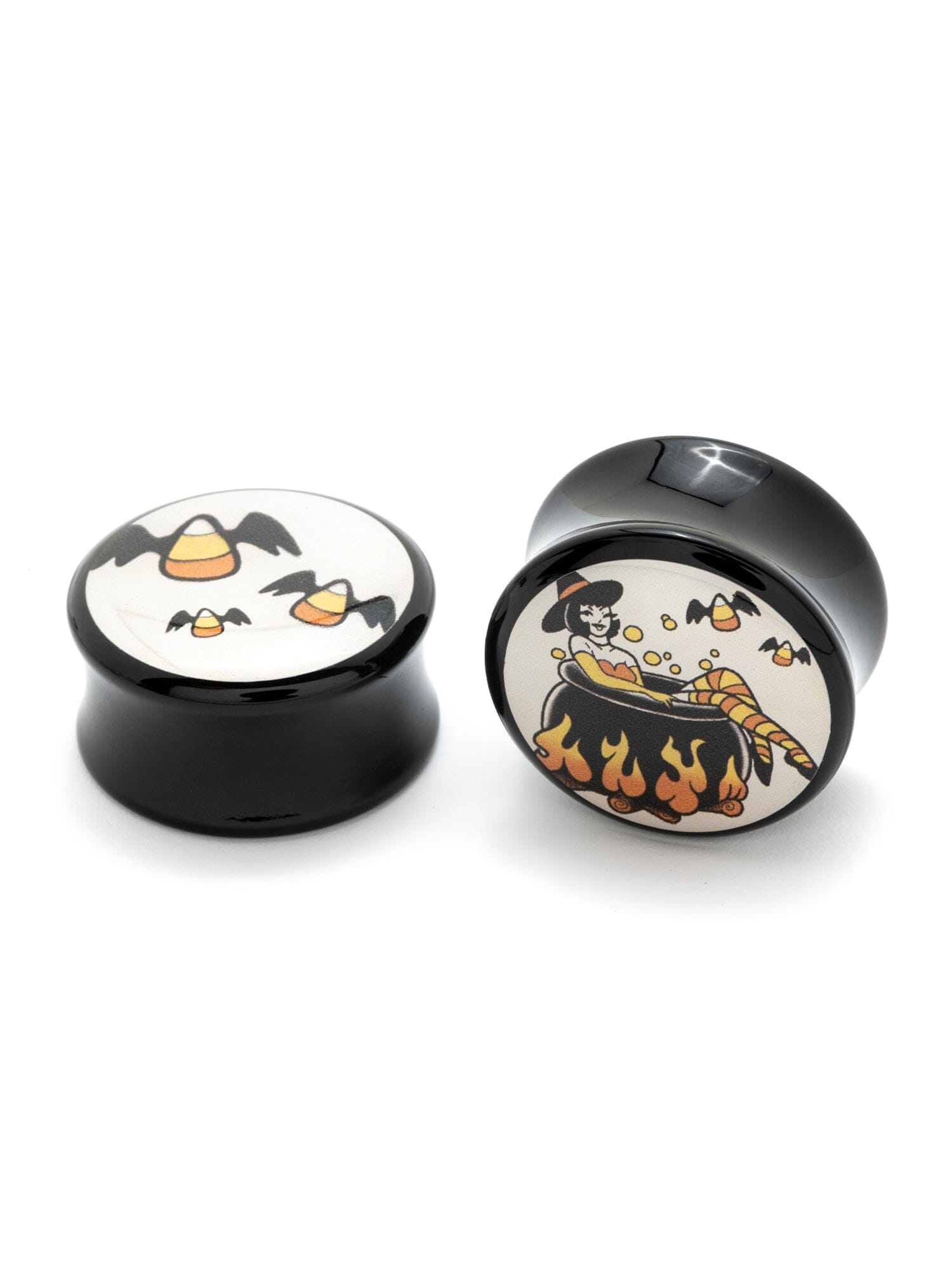 Candy Corn Witch Acrylic Image Plugs | Halloween Gauges - PlugYourHoles.com