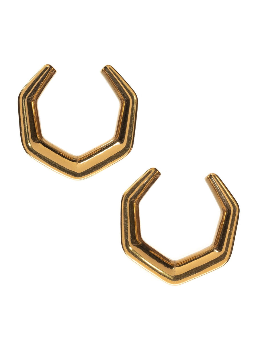 Gold Hexagon Steel Saddles | Gold Saddle Plugs | Saddle Gauges ...