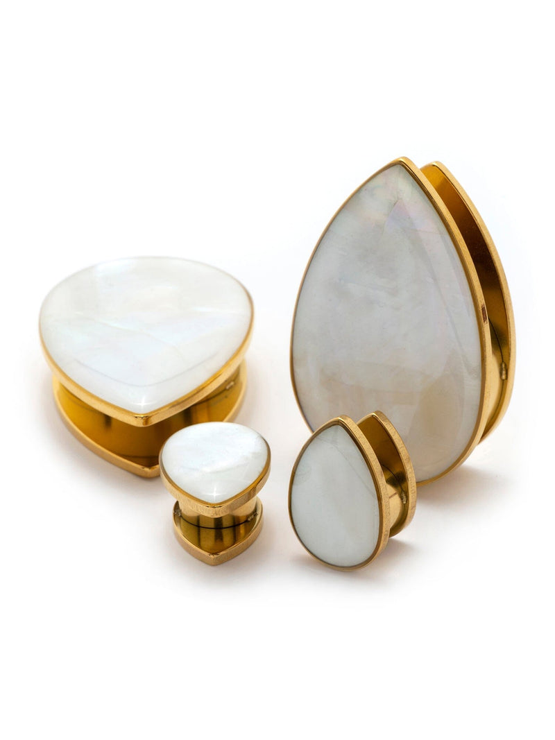 Teardrop Facade Pearl Steel Plugs | Steel Teardrop Gauges ...