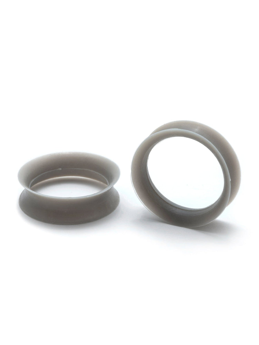 Light Grey Silicone Ear Skins | Thin Wall Eyelets – PlugYourHoles.com