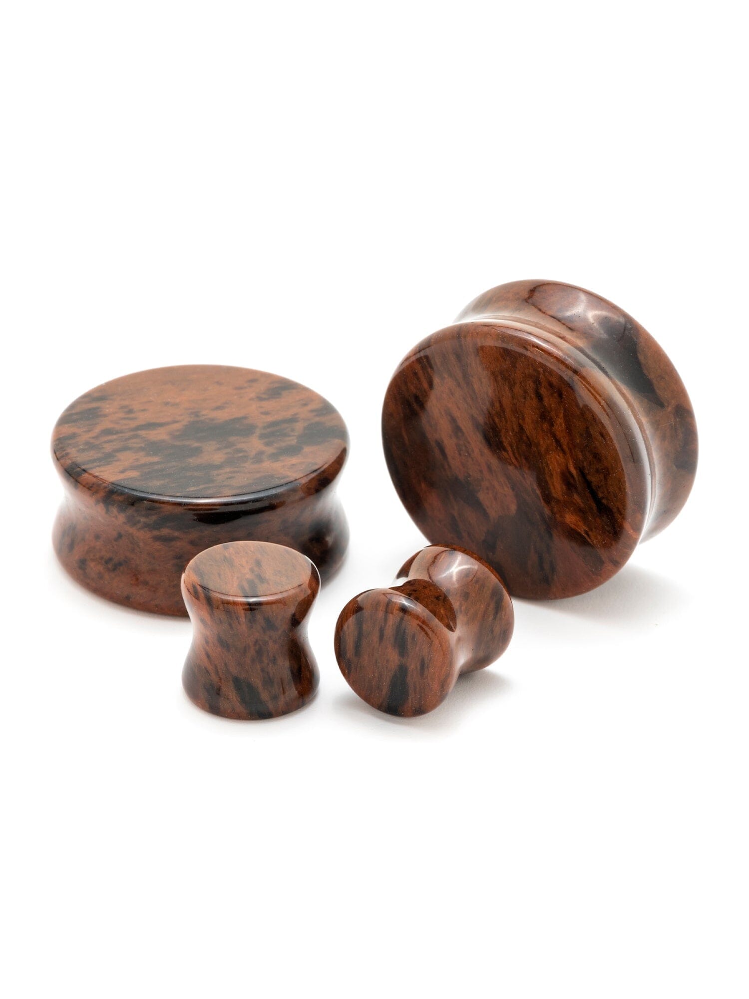 Mahogany Obsidian Stone Plugs | Black Stone Gauges – PlugYourHoles.com