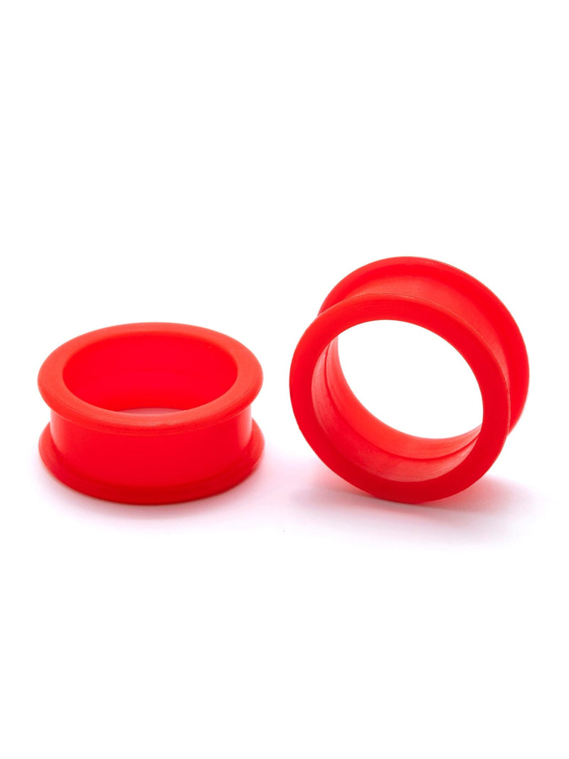 Red Silicone Tunnels | Red Silicone Gauges - PlugYourHoles.com