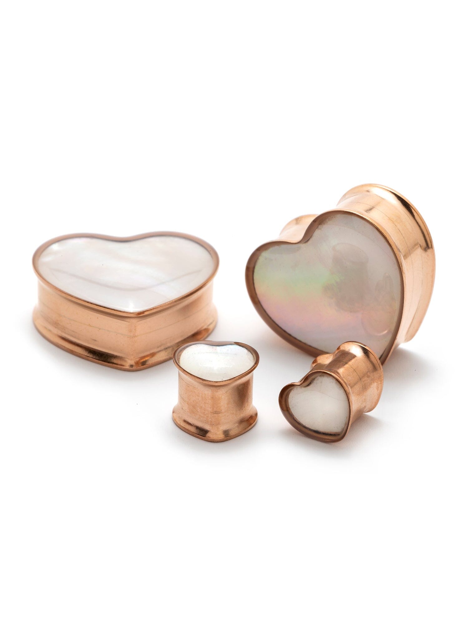 Pearl Inlay Heart Shaped Steel Plugs | Steel Gauges | Heart Plugs ...