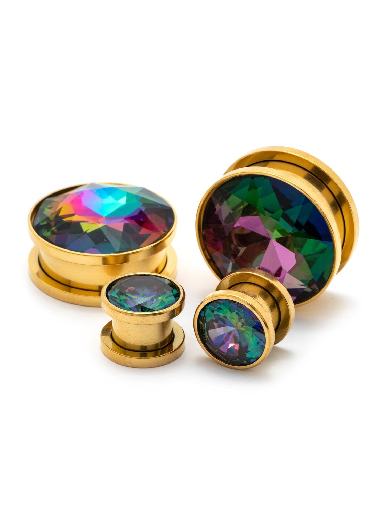 Vitrail Big Bling Gold Threaded Steel Plugs | Stained Glass Plugs ...