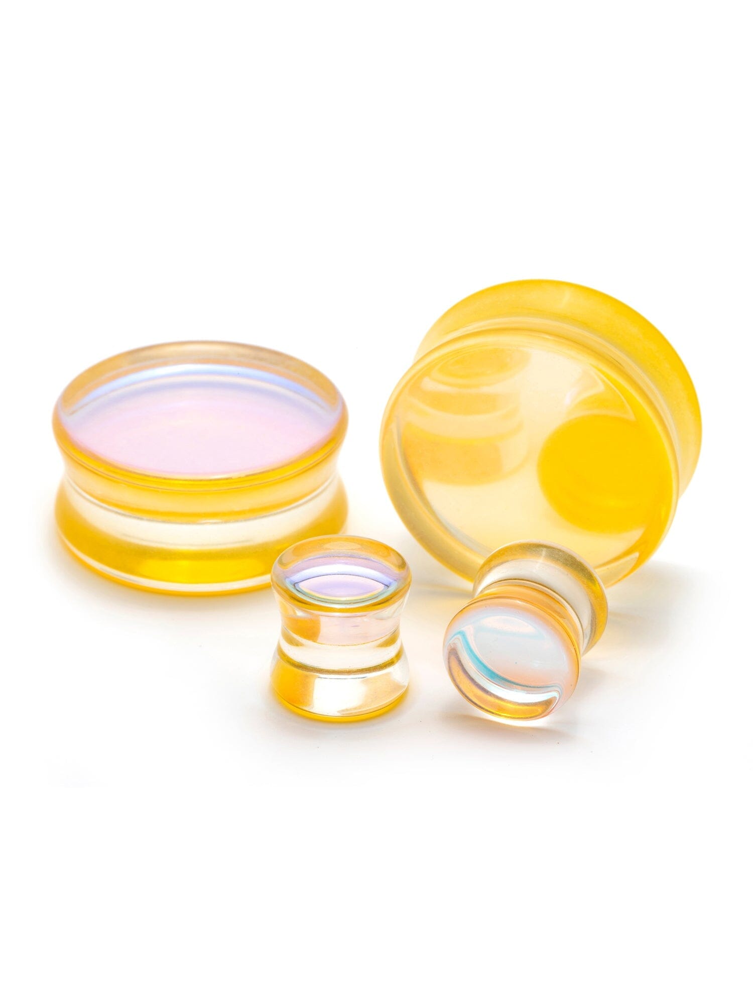 Yellow Aurora Stone Plugs | Yellow Stone Gauges – PlugYourHoles.com
