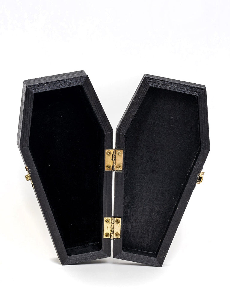 Barbed Wire Coffin Box | Engraved wooden jewelry holder | Black Jewelry ...