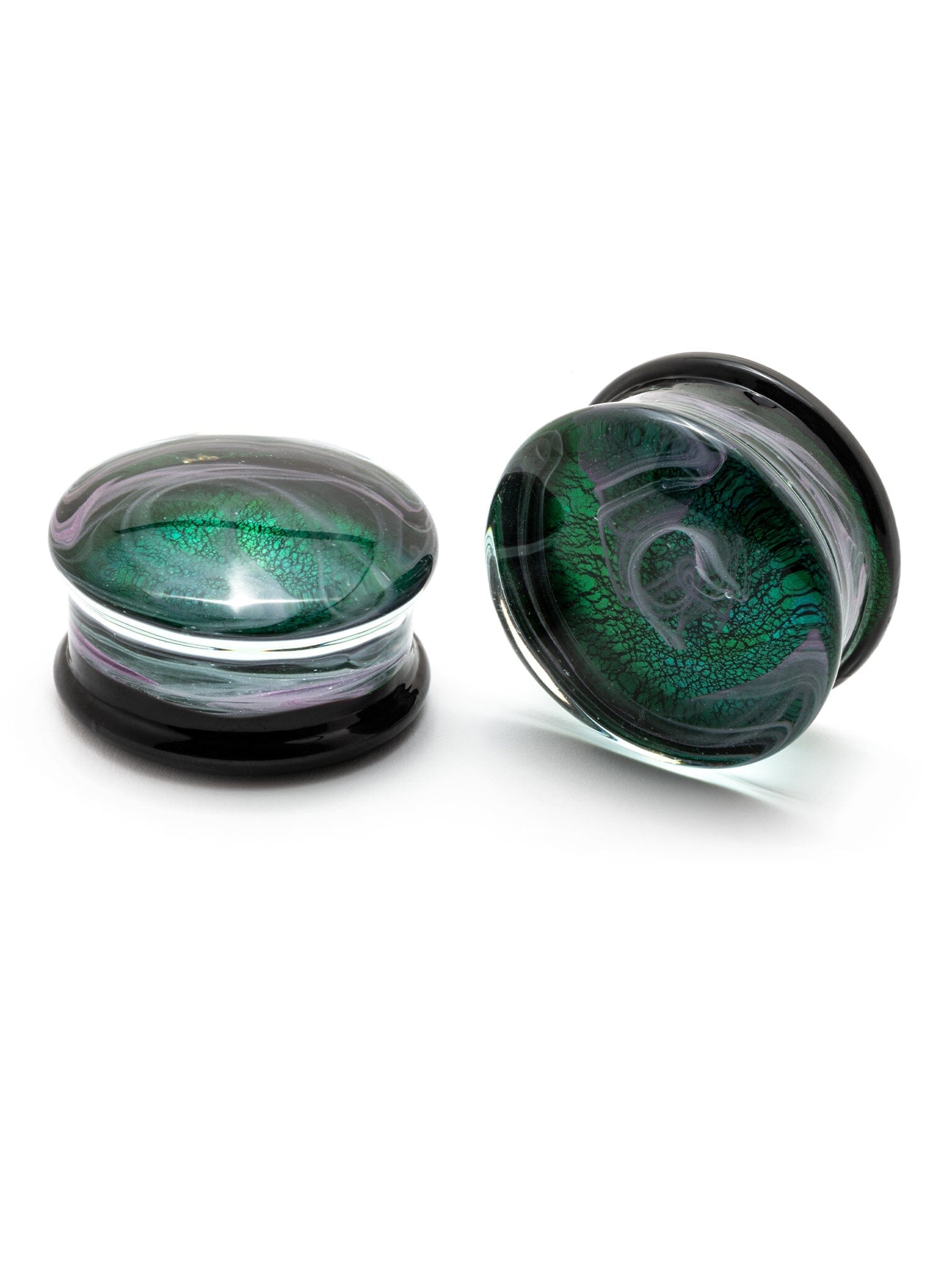 Green & White Smoke Pyrex Glass Plugs | Pyrex Glass Gauges ...