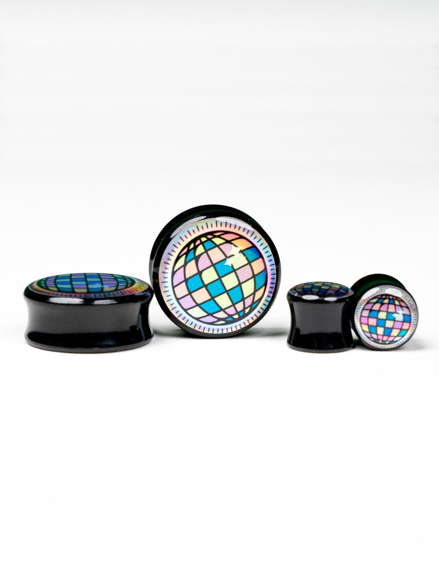 70's Inspired Acrylic Image Plugs | Holographic Disco Gauges ...