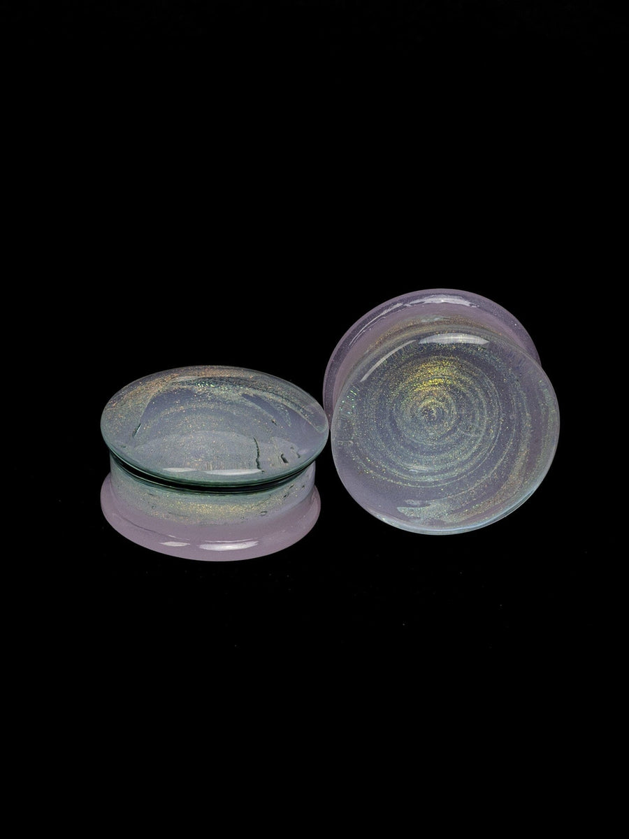 Pink Galaxy Pyrex Glass Plugs | Galaxy Glass Gauges – PlugYourHoles.com