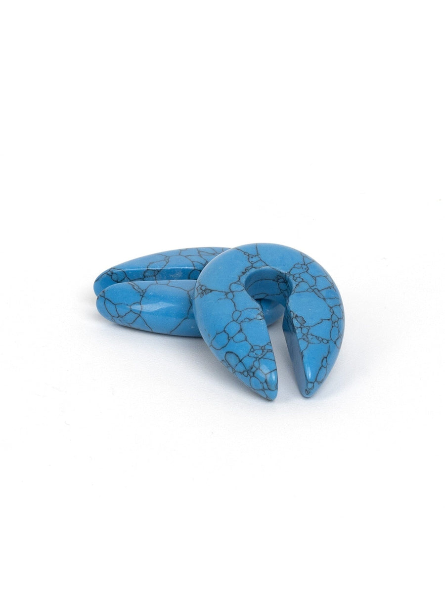 Turquoise Oval Keyhole Hangers | Stone Ear Weights – PlugYourHoles.com